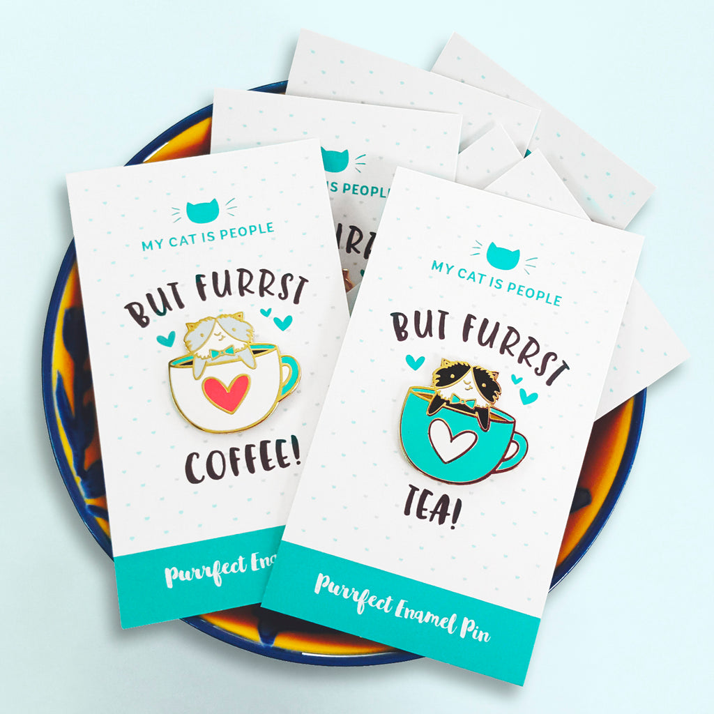 But Furrst Coffee ~ Enamel Pin | My Cat Is People